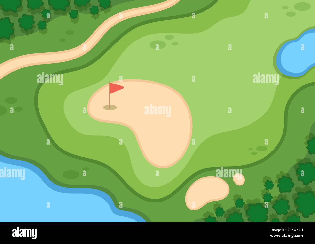 Playing Golf Sport with Flags, Sand Ground, Sand Bunker and Equipment ...