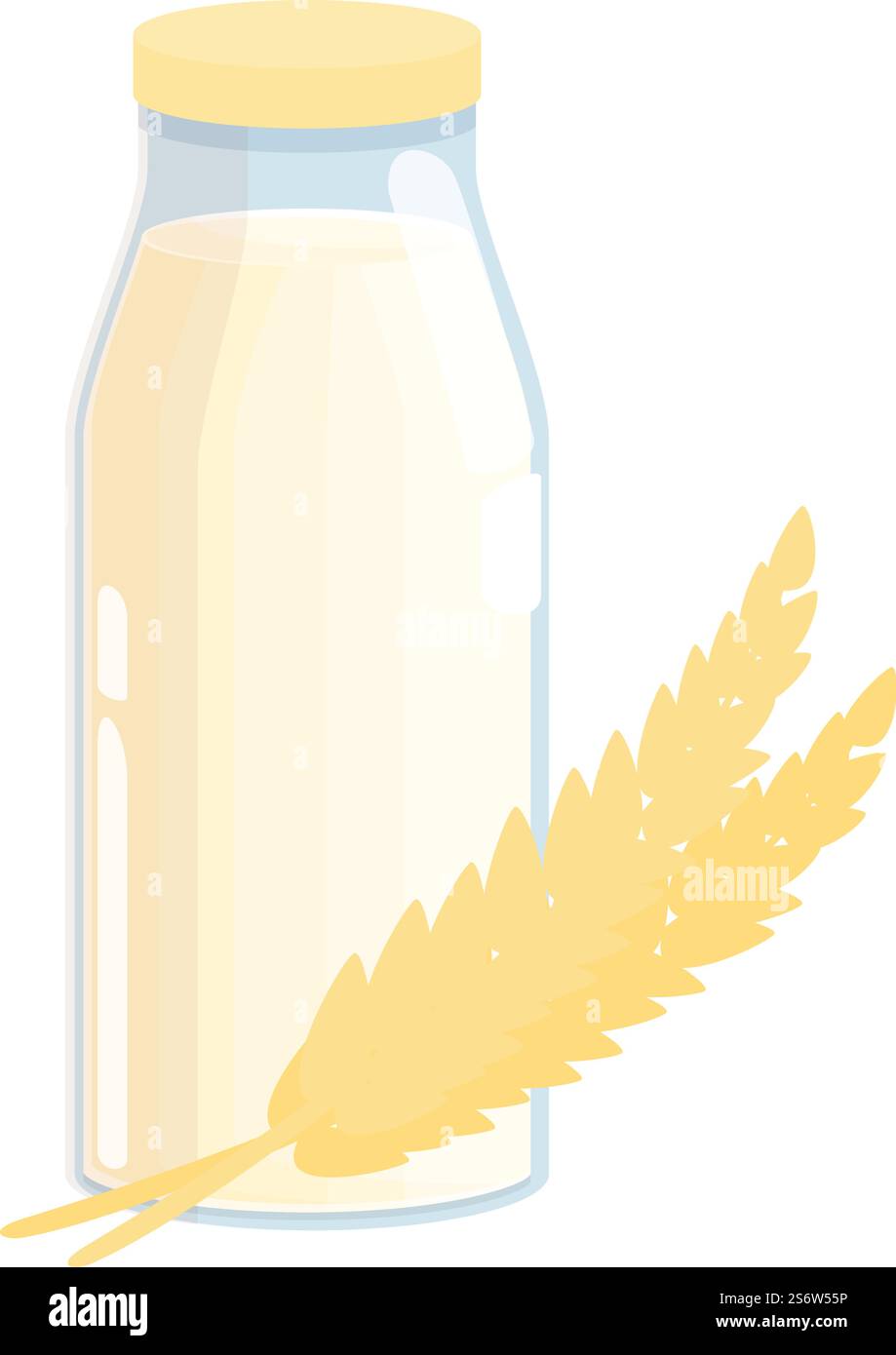 Wheat milk icon cartoon vector. Vegetable drink. Vegan milk. Wheat milk ...