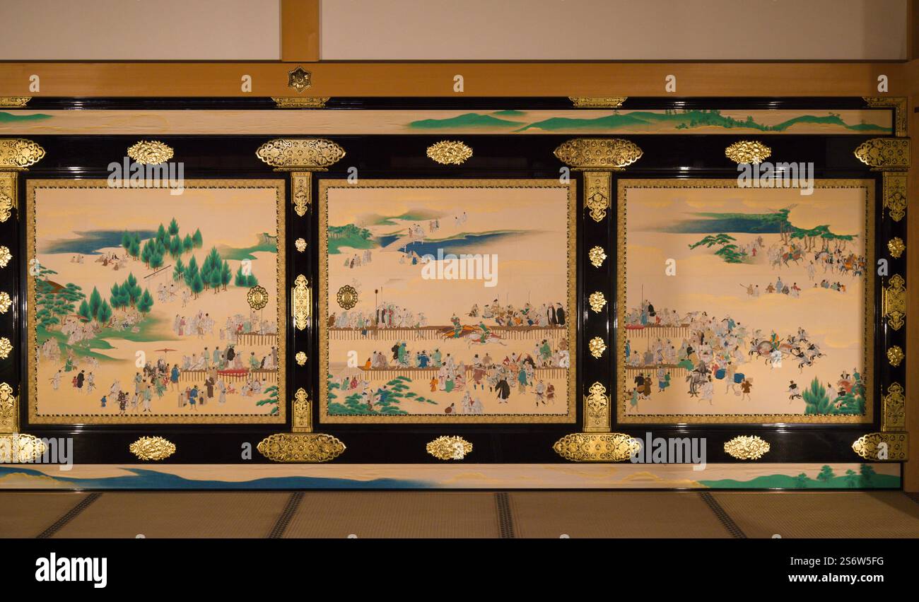 Japan, Nagoya, Castle, Hommaru Palace, interior, paintings Stock Photo ...