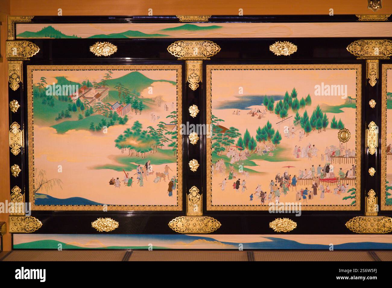 Japan, Nagoya, Castle, Hommaru Palace, interior, paintings Stock Photo ...