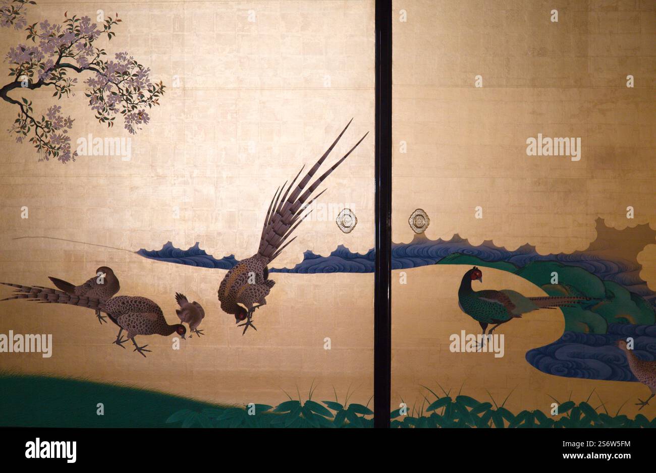 Japan, Nagoya, Castle, Hommaru Palace, interior, paintings Stock Photo ...