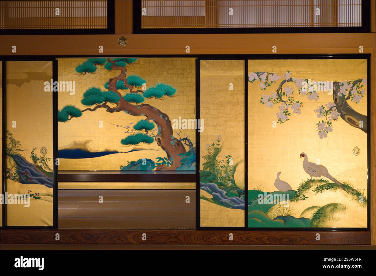 Japan, Nagoya, Castle, Hommaru Palace, interior, paintings Stock Photo ...