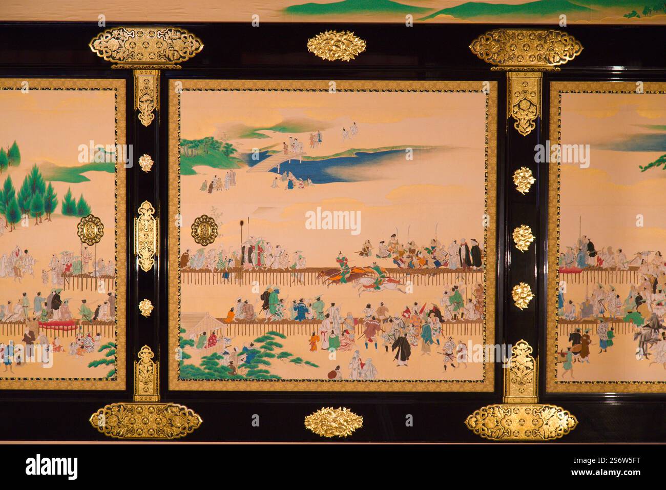 Japan, Nagoya, Castle, Hommaru Palace, interior, paintings Stock Photo ...