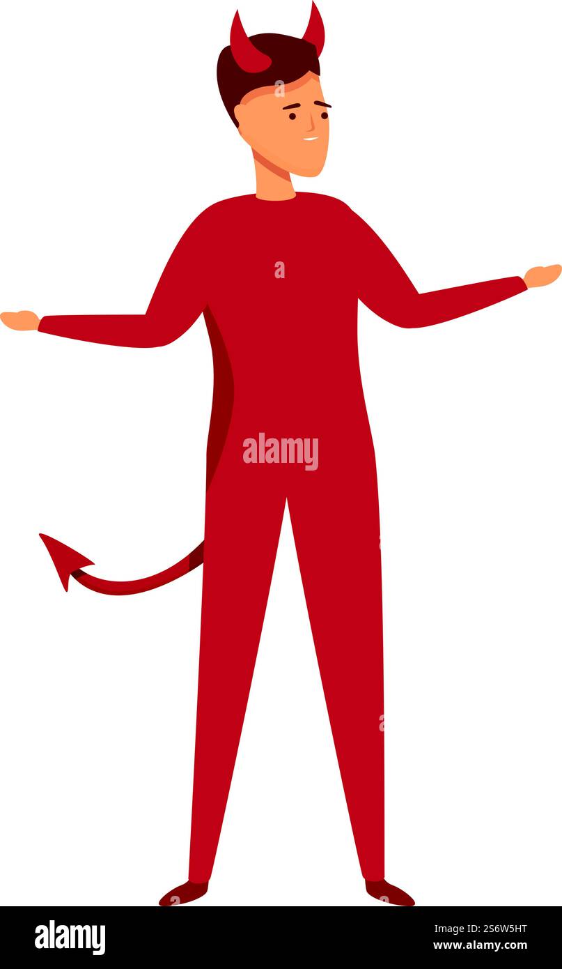 Devil boy costume icon cartoon vector. Cute kid. Ghost party. Devil boy ...