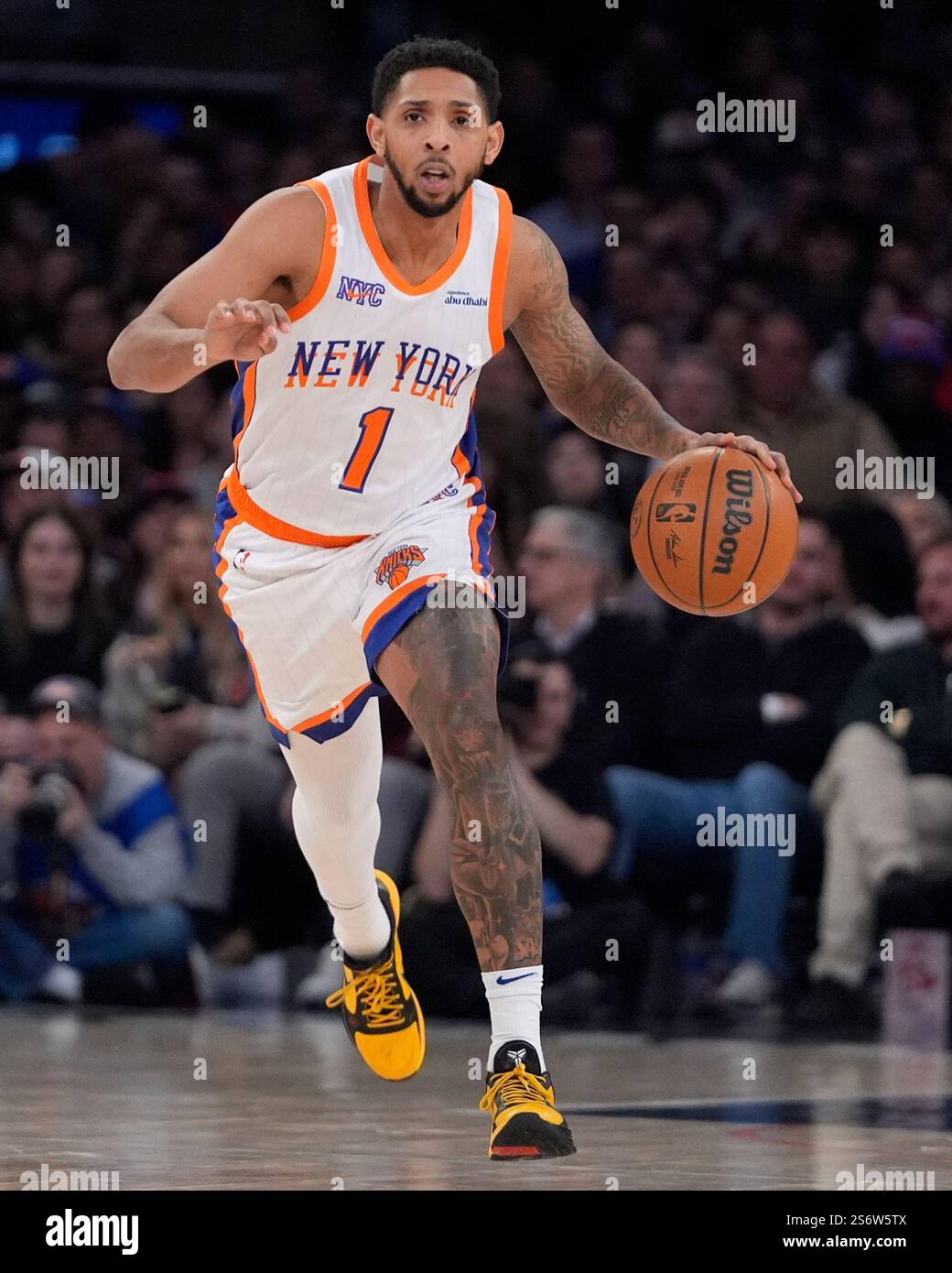 New York Knicks' Cameron Payne (1) looks to pass during the second half ...