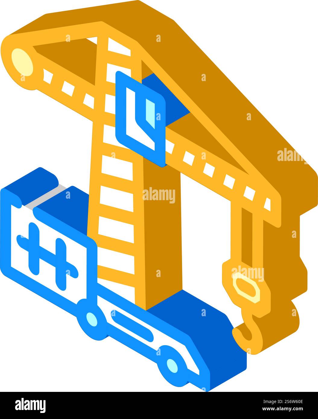 crane building construction isometric icon vector. crane building ...