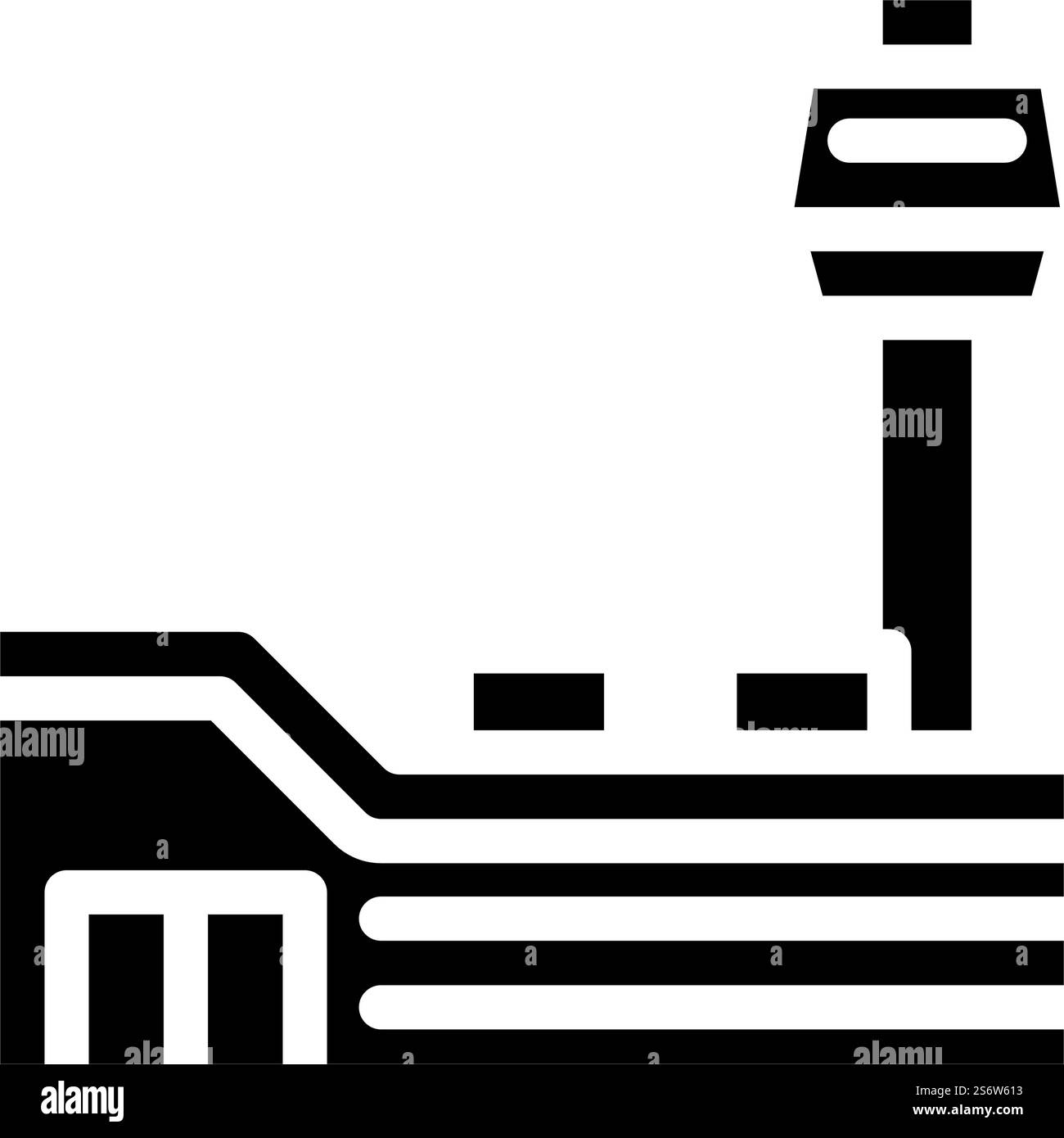 airport building glyph icon vector. airport building sign. isolated ...