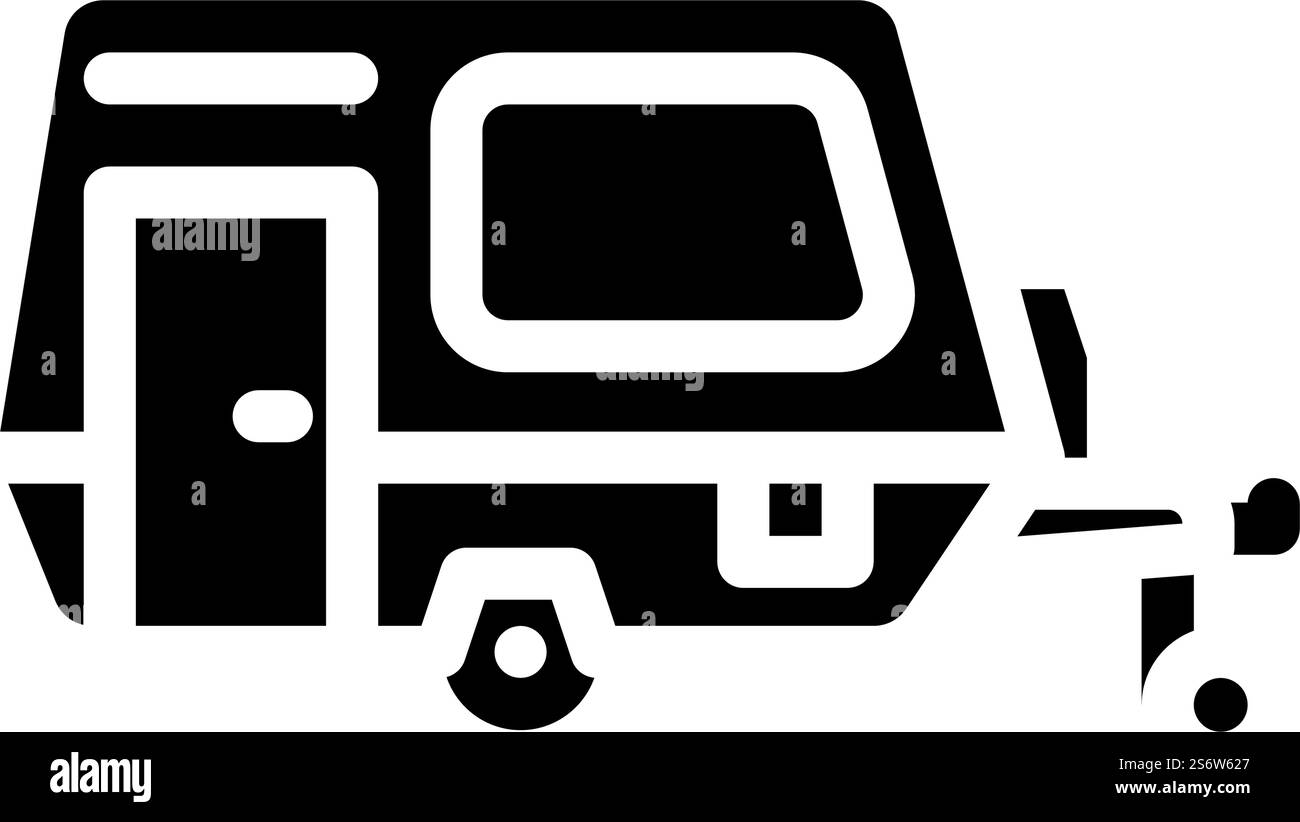 trailer camping glyph icon vector. trailer camping sign. isolated ...