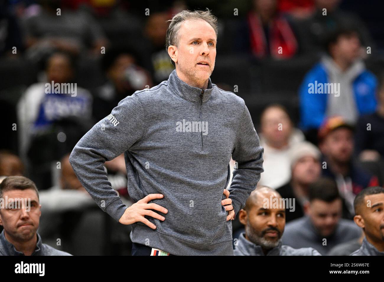 Washington Wizards head coach Brian Keefe in action during the first ...