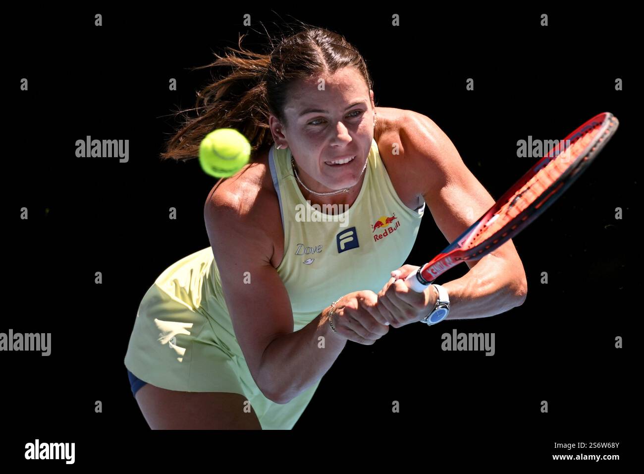 Melbourne, Australia. 18th Jan, 2025. Emma Navarro of USA returns ...