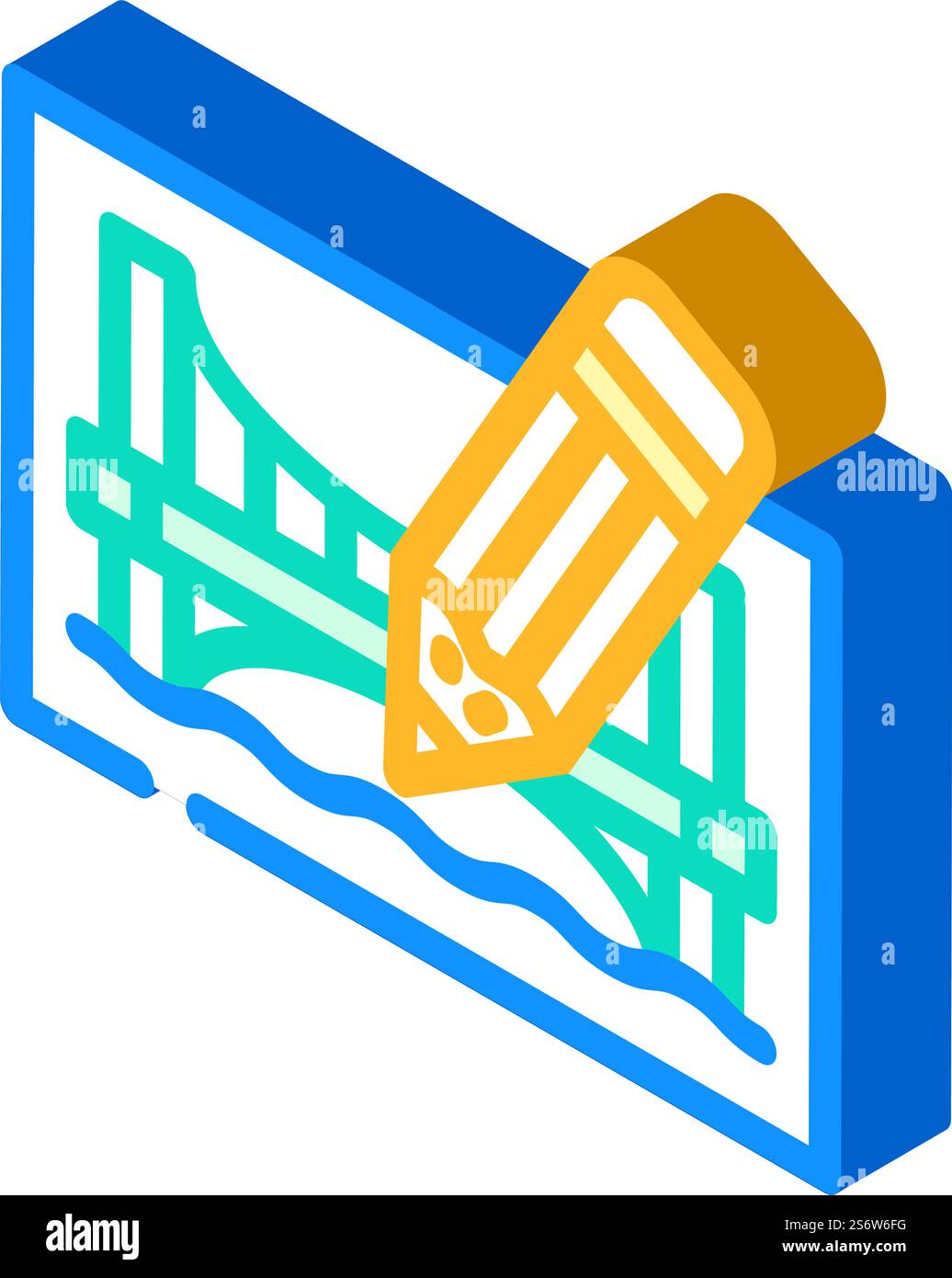 pencil architect tool for create construction isometric icon vector ...