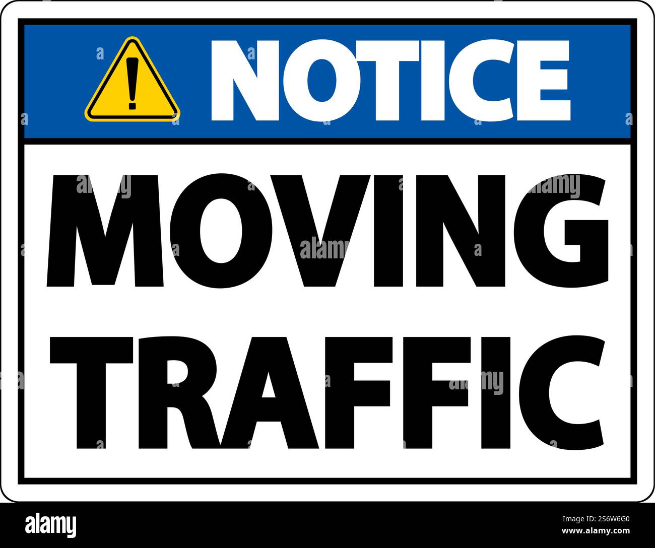Notice Moving Traffic Sign On White Background Stock Vector Image & Art ...