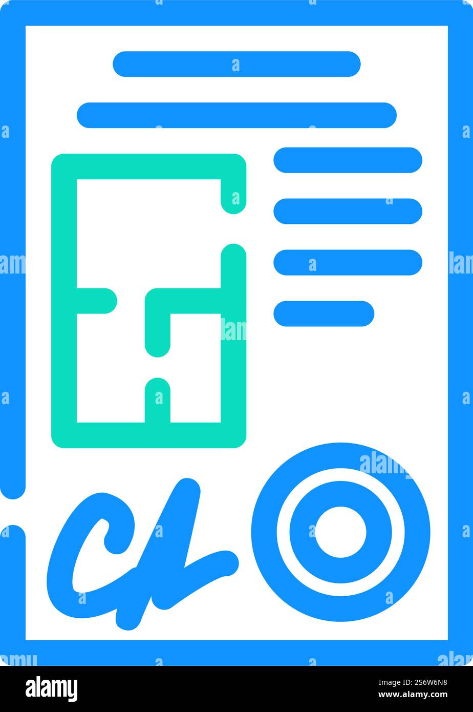 documents architect color icon vector. documents architect sign ...