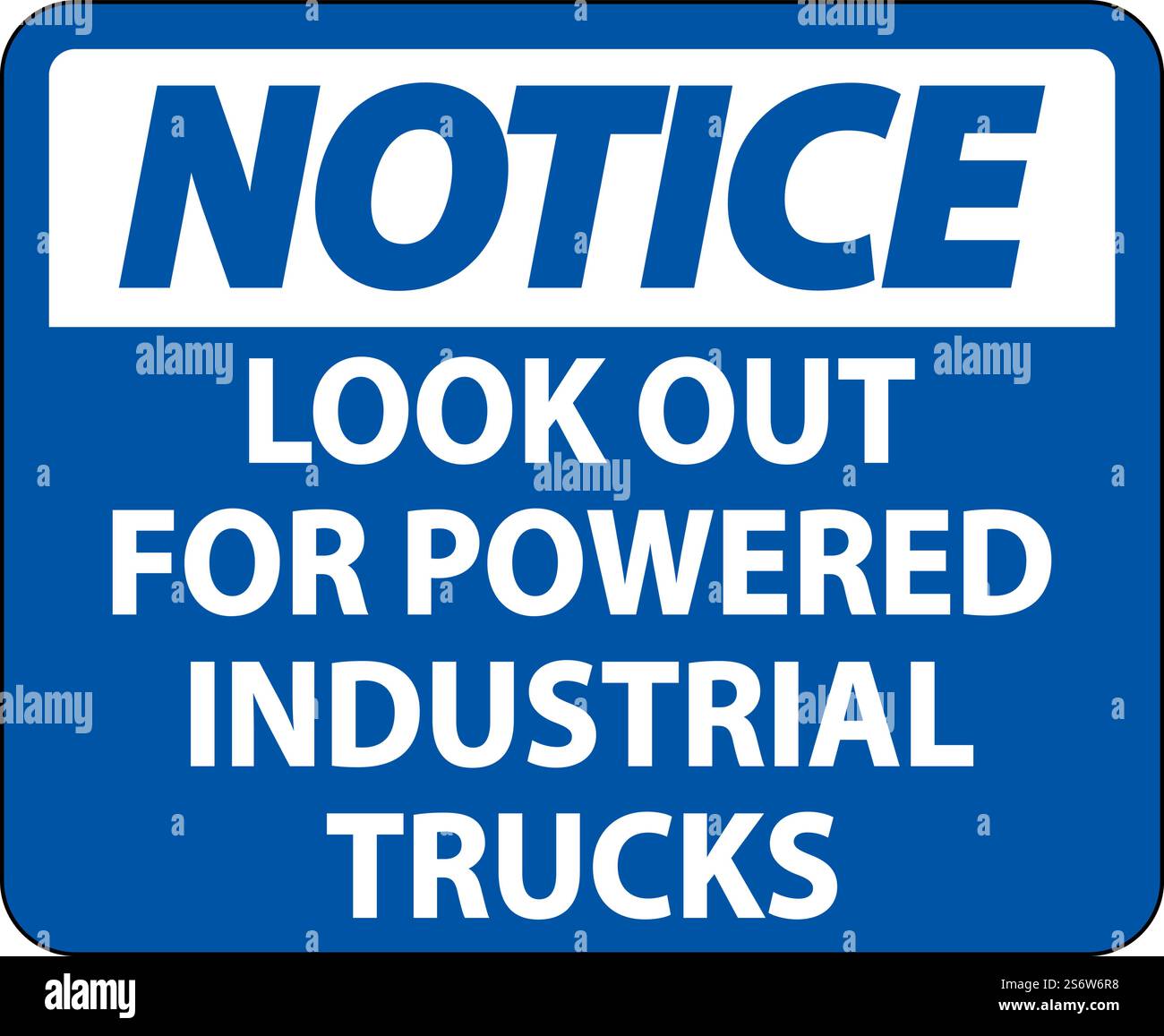 Notice Look Out For Trucks Sign On White Background Stock Vector Image ...