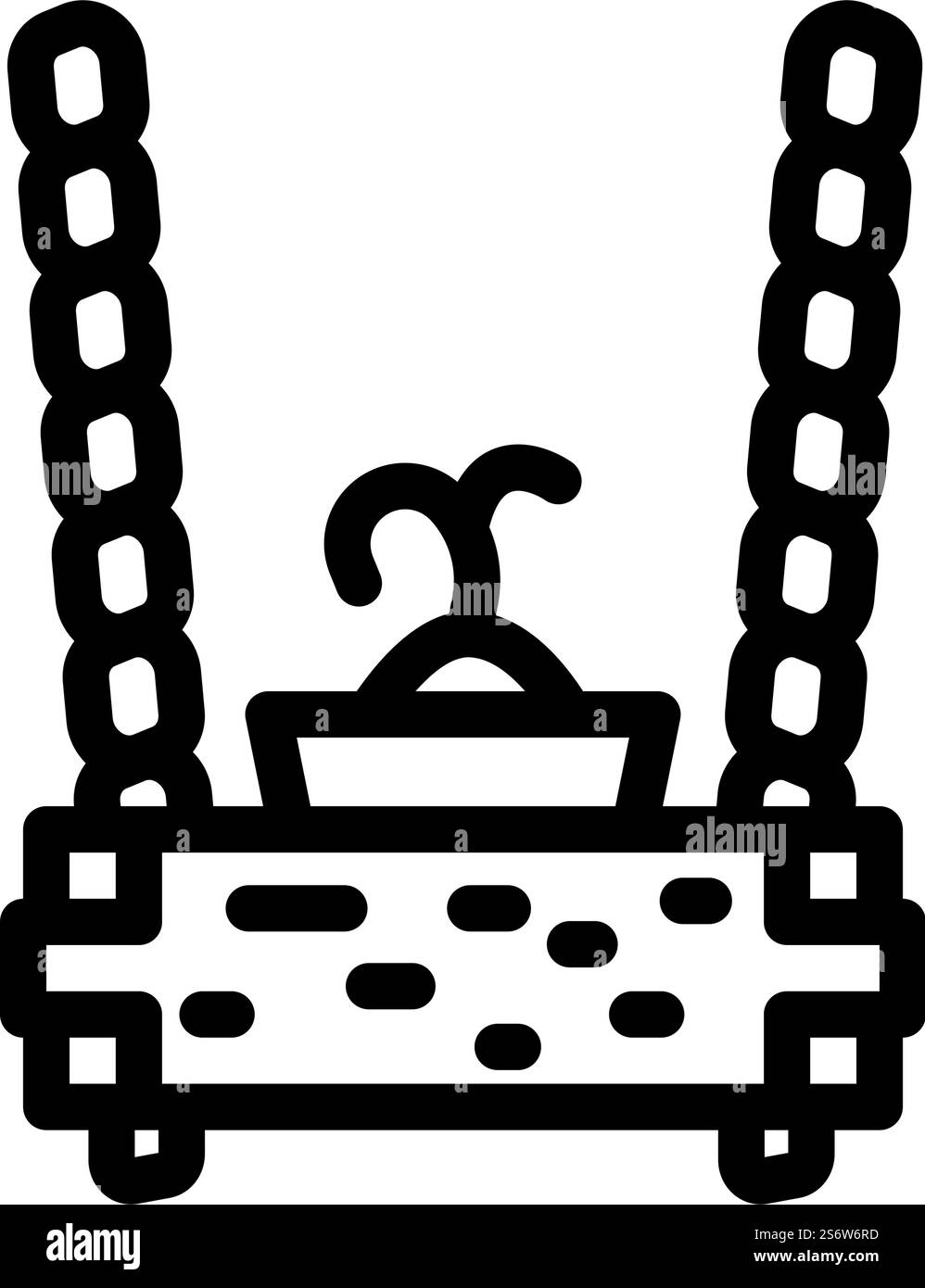 hanging planter box line icon vector. hanging planter box sign ...