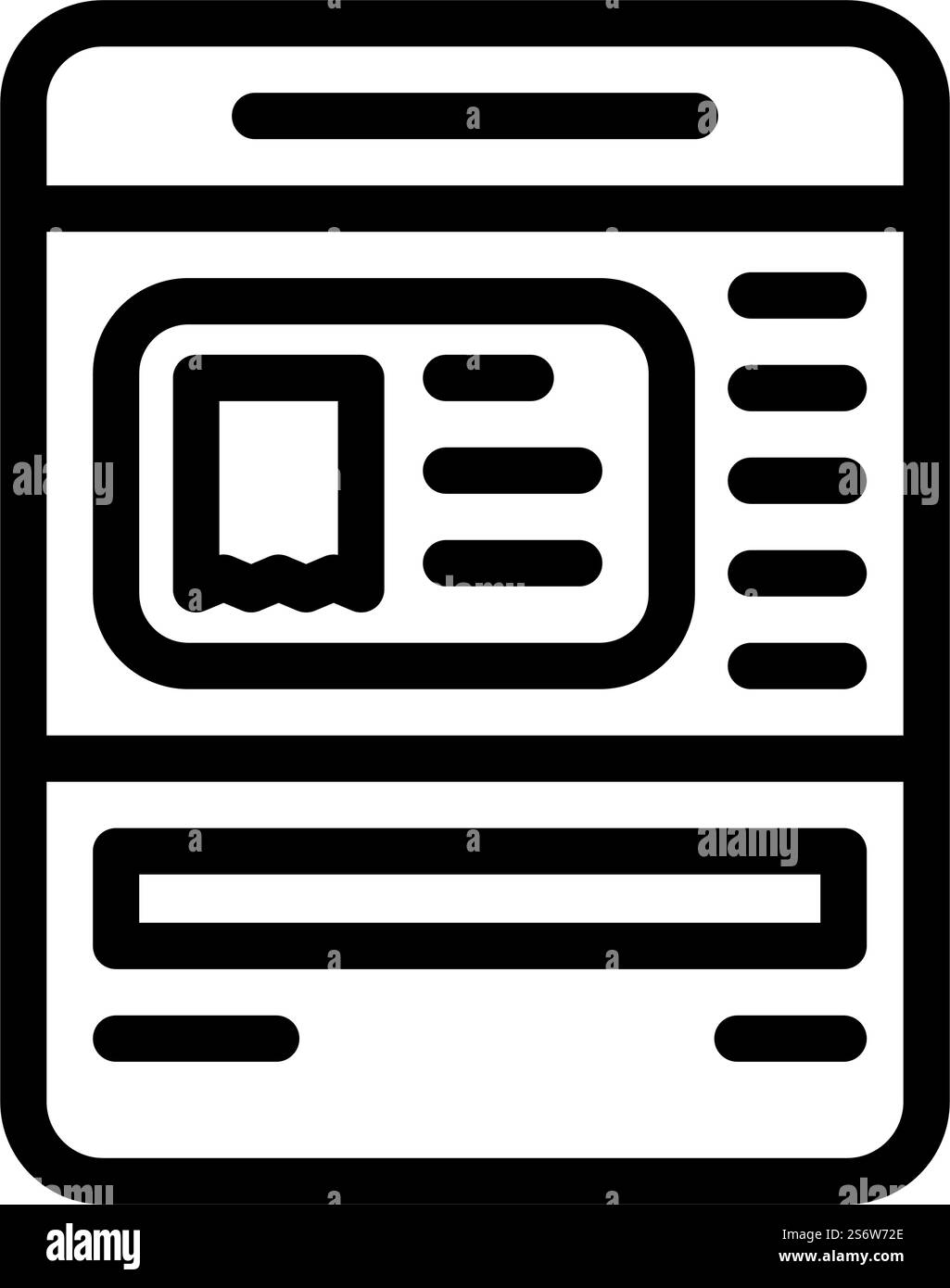 ticket dispenser line icon vector. ticket dispenser sign. isolated ...