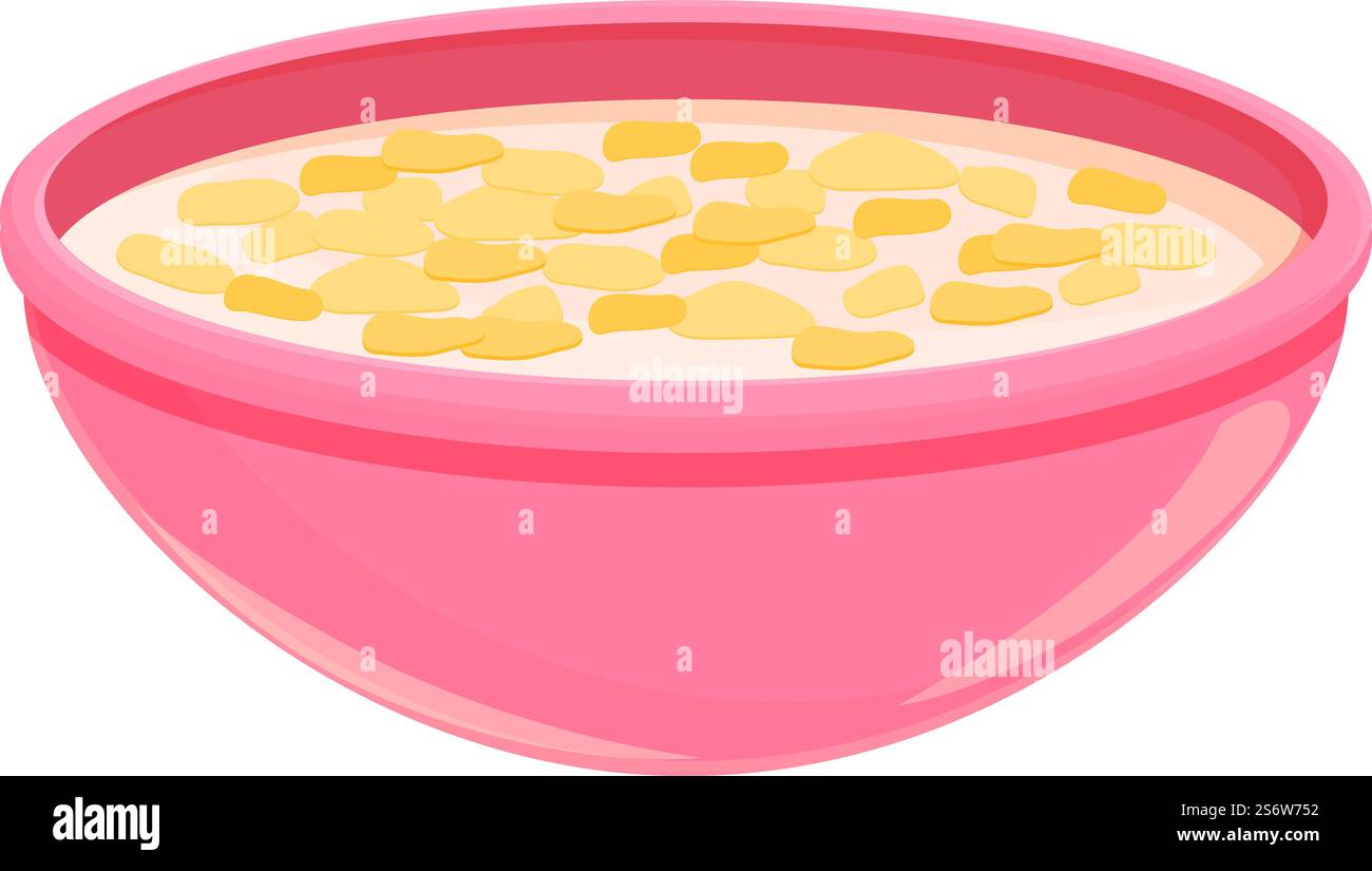 Oatmeal icon cartoon vector. Milk bowl. Meal box. Oatmeal icon cartoon ...