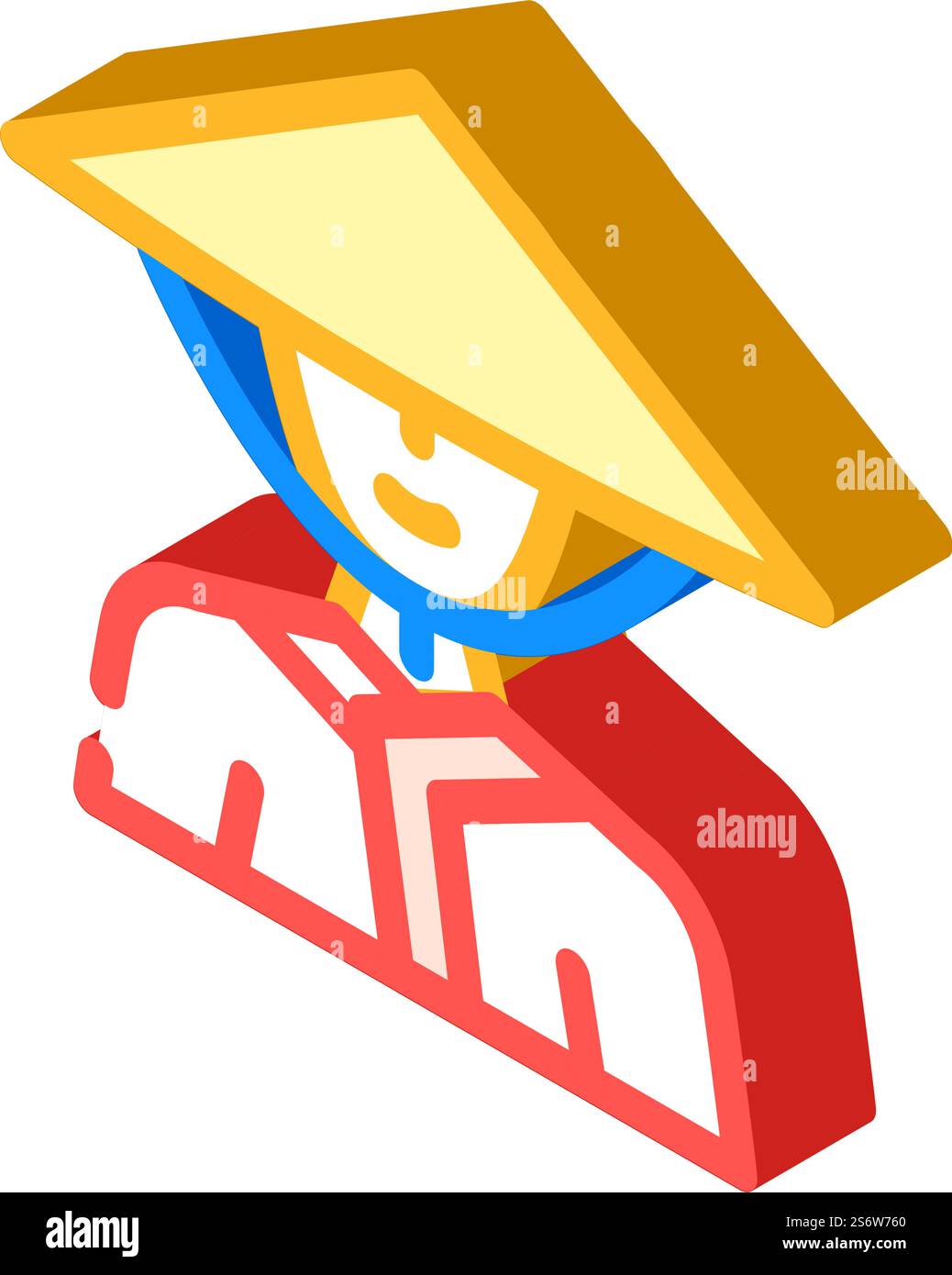 dawley chinese conical hat isometric icon vector. dawley chinese ...