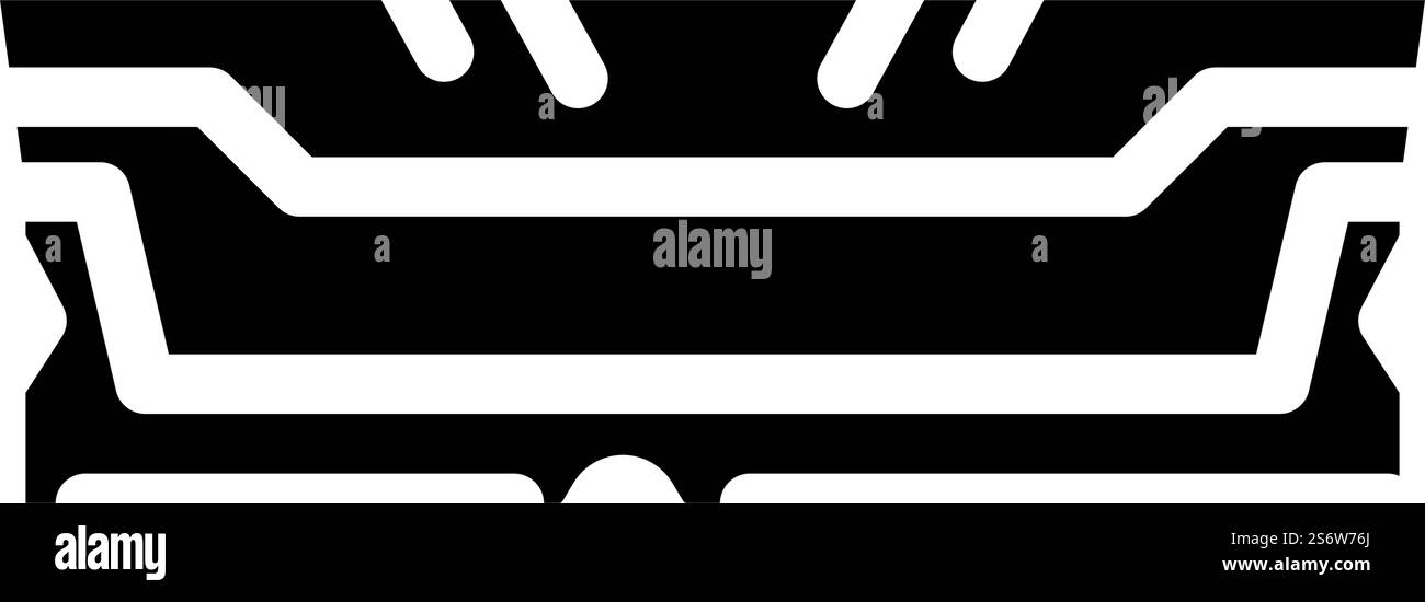 ram computer part glyph icon vector. ram computer part sign. isolated ...