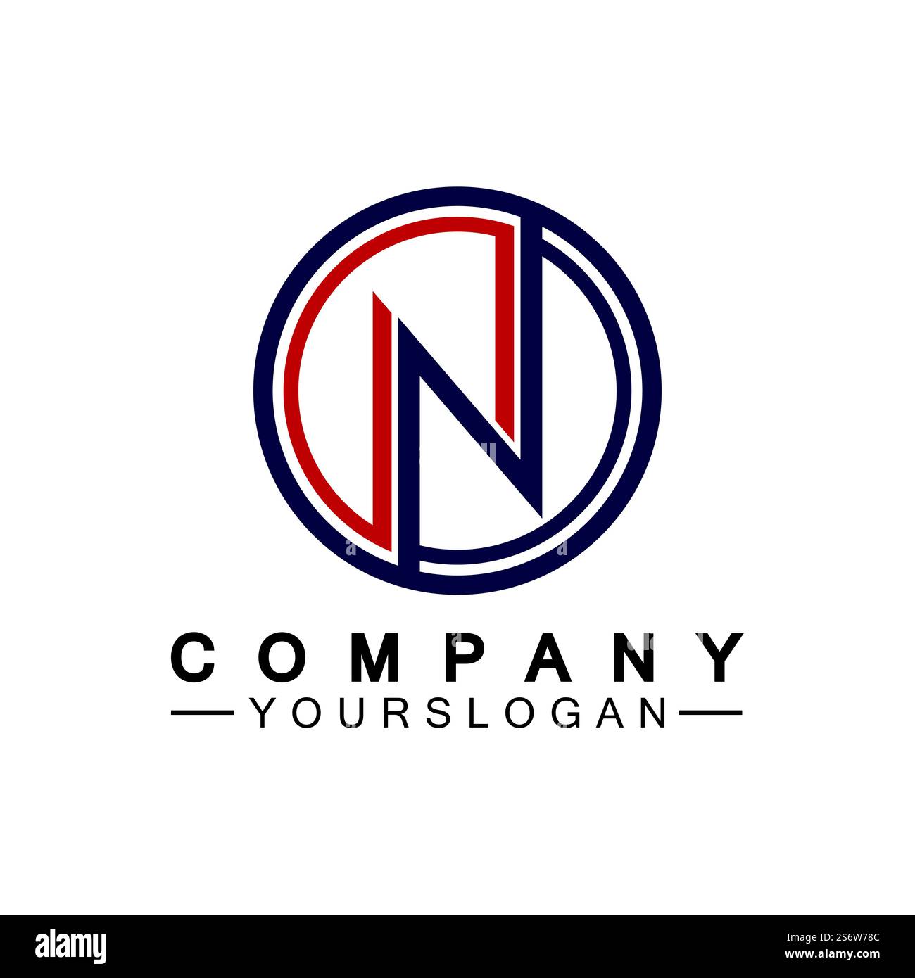 Letter N circle Concept Logo Vector Design Template Stock Vector Image & Art - Alamy