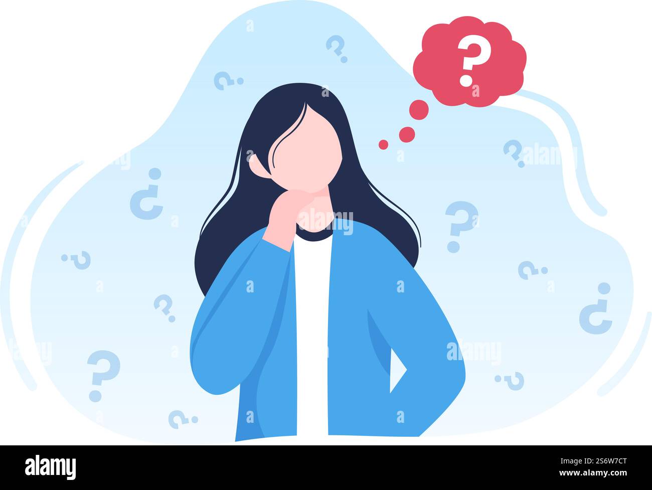 People Thinking to Make Decision, Problem Solving and Find Creative Ideas with Question Mark in ...