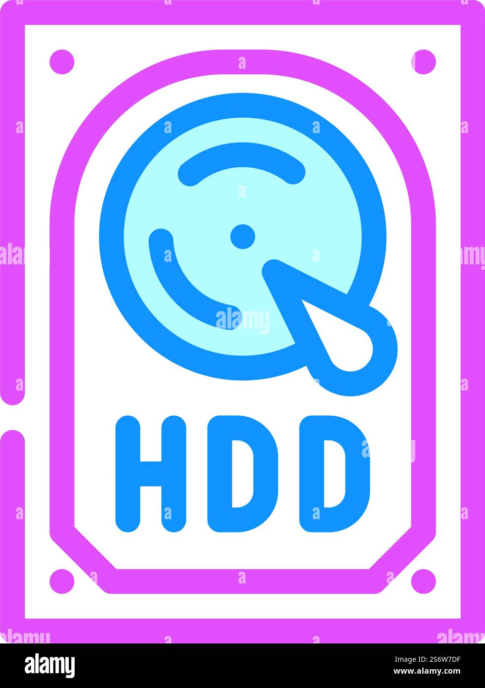 hdd computer part color icon vector. hdd computer part sign. isolated ...