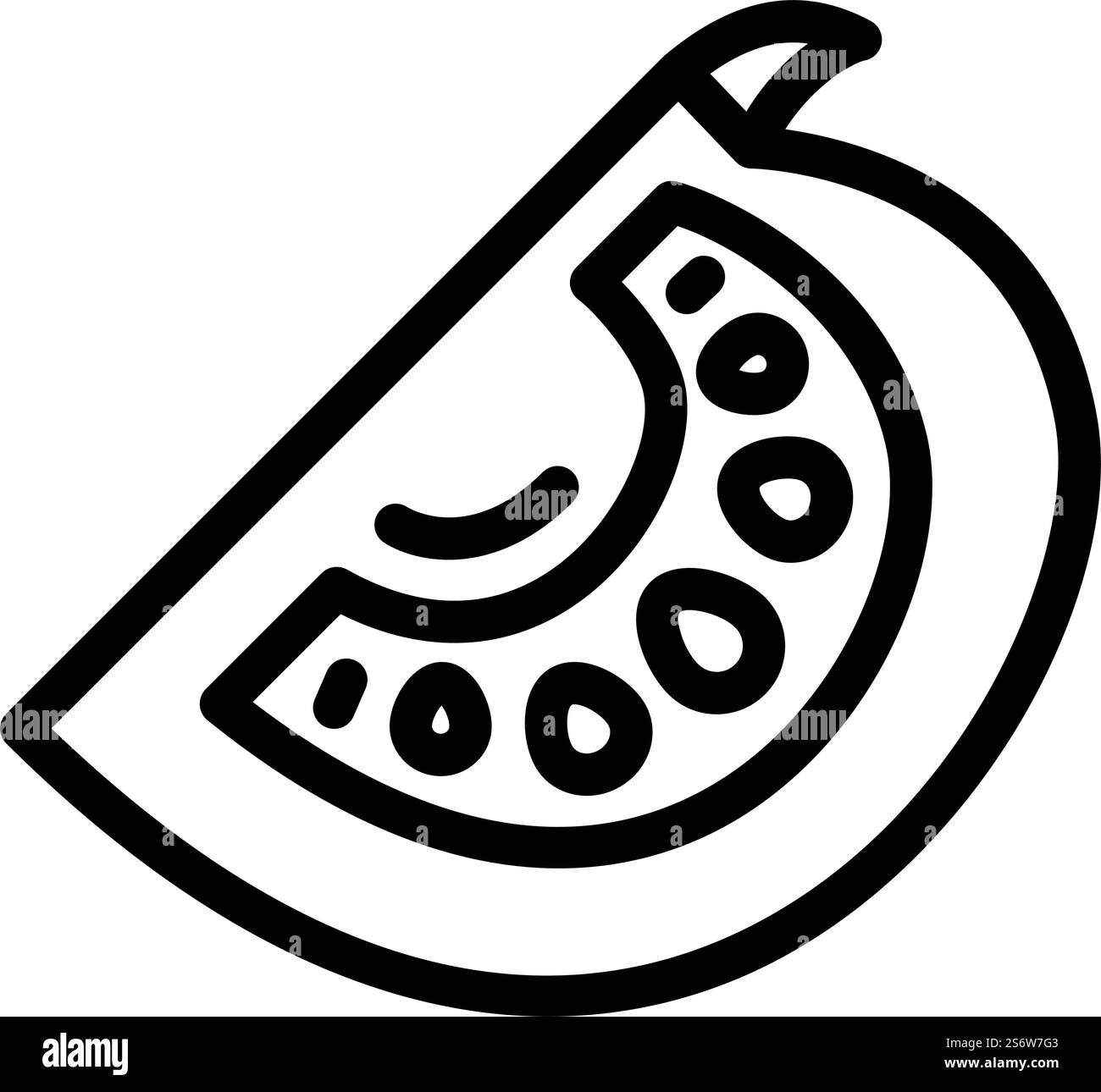 half tomato line icon vector. half tomato sign. isolated contour symbol ...