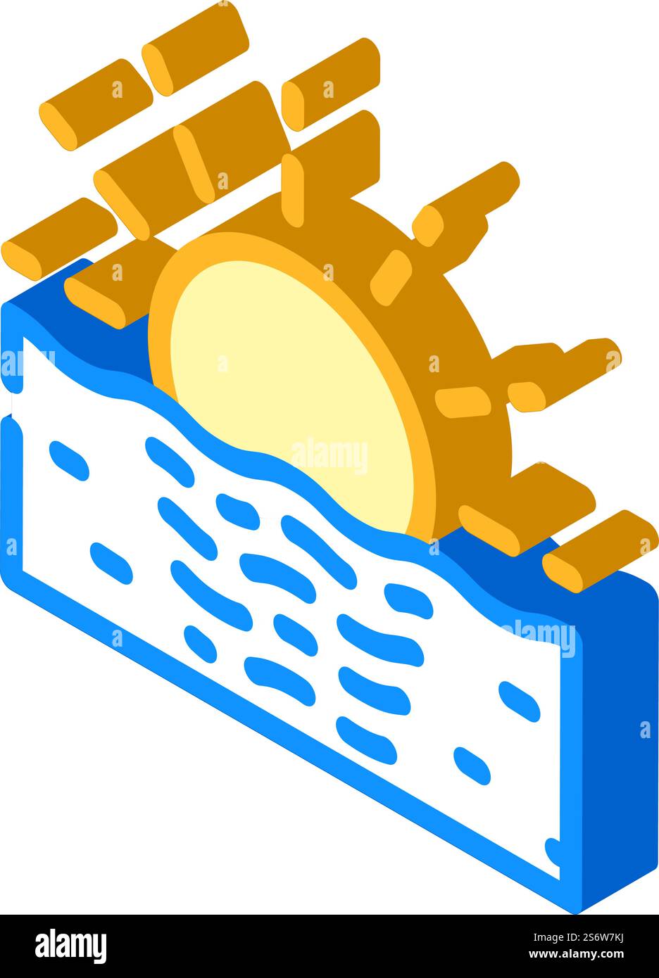 sunset vacation isometric icon vector. sunset vacation sign. isolated ...