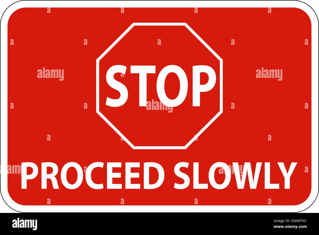 Stop Proceed Slowly Sign On White Background Stock Vector Image & Art ...