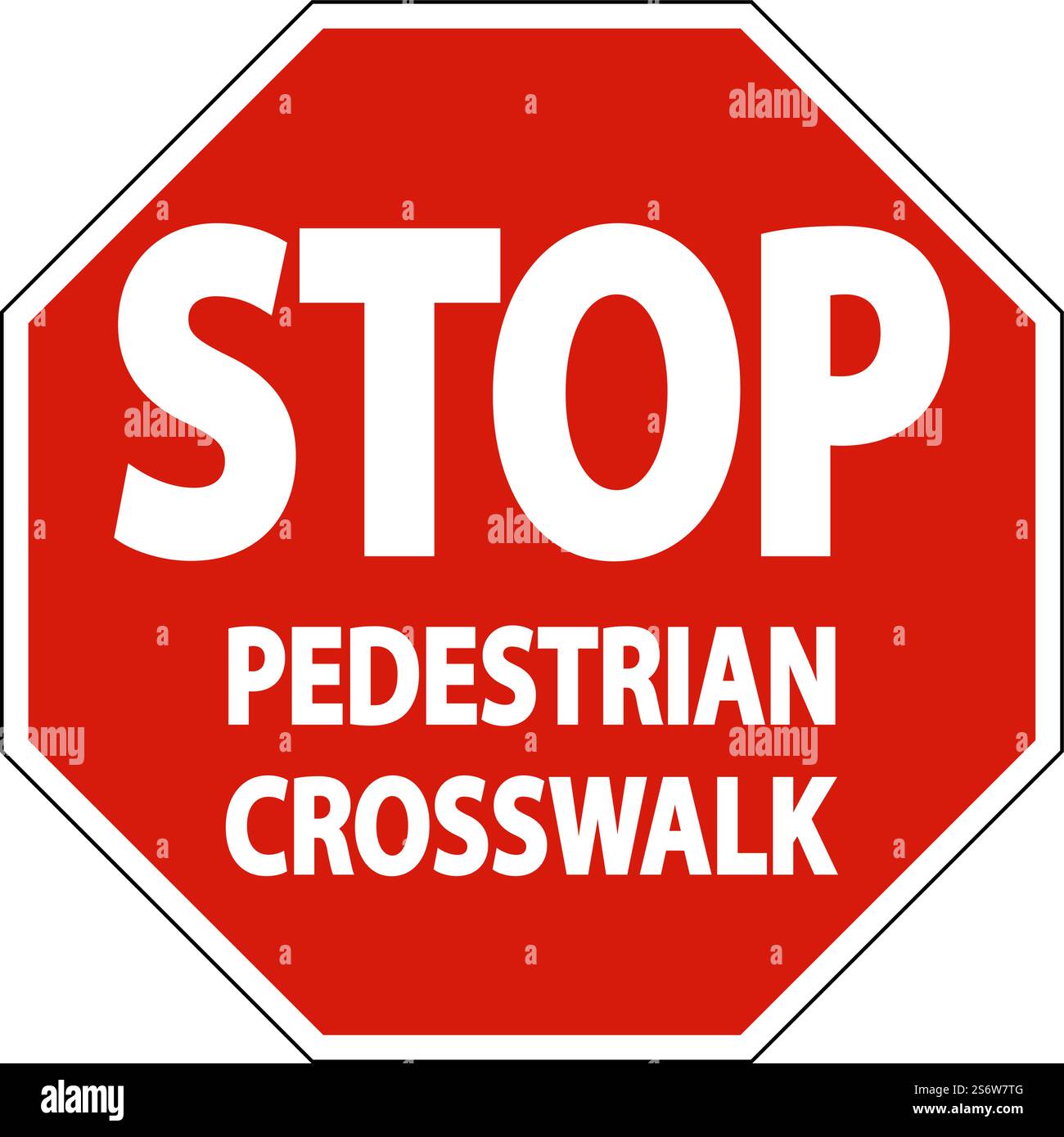 Stop Pedestrian Crosswalk Sign On White Background Stock Vector Image ...