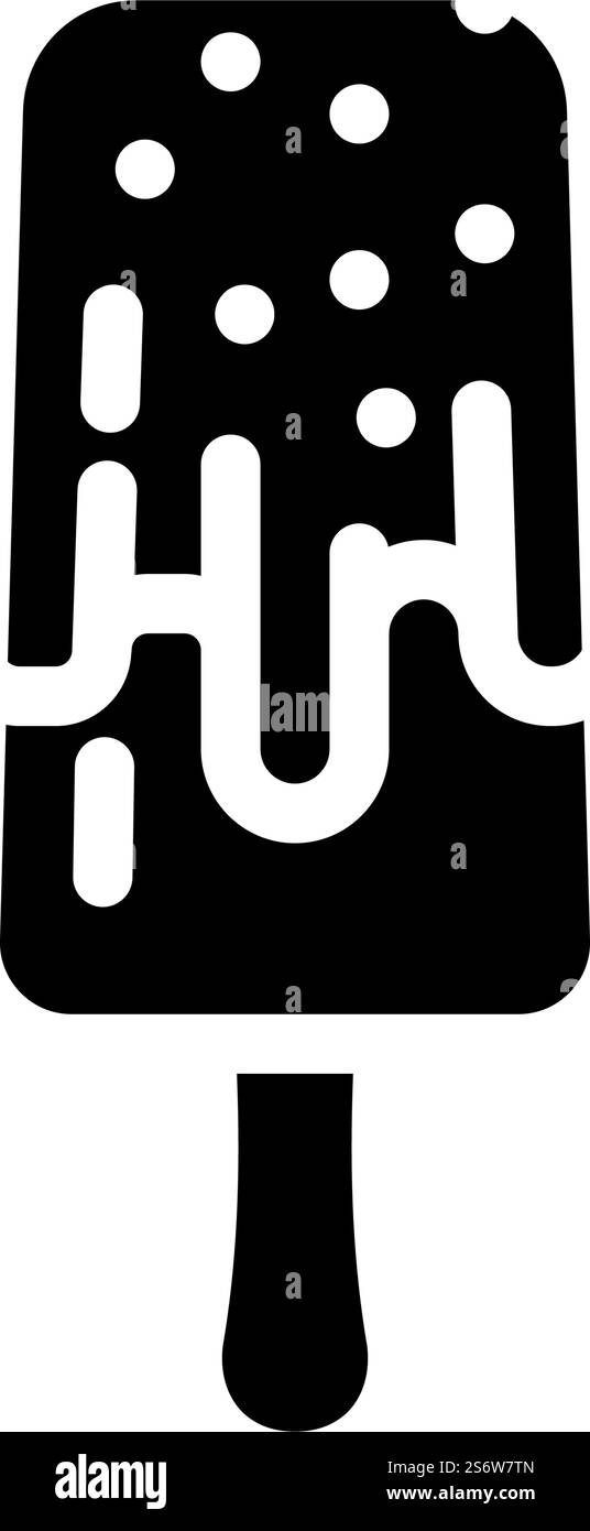 ice cream glyph icon vector. ice cream sign. isolated contour symbol ...