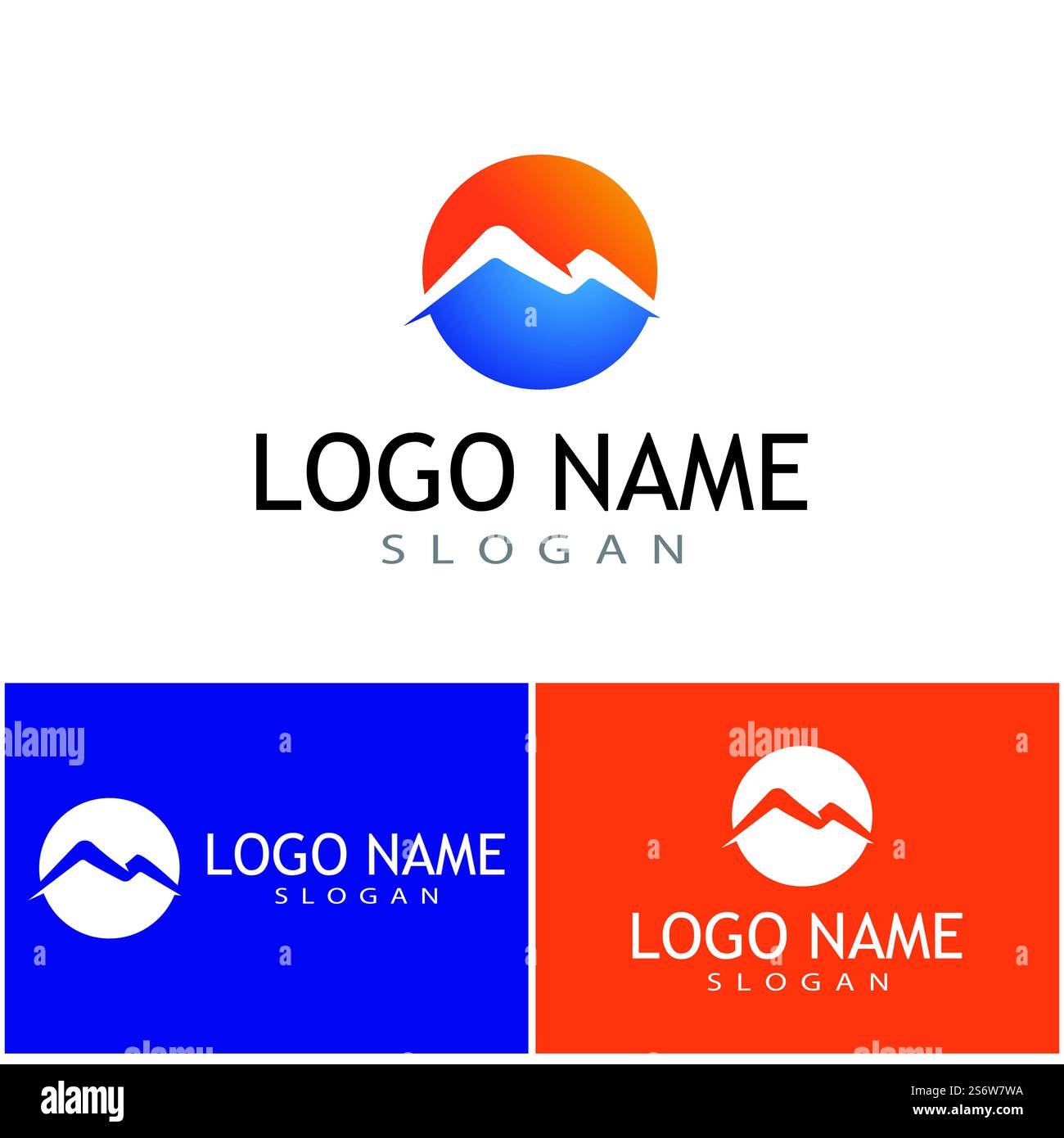 Simple Modern Mountain Landscape Logo Design Vector, Rocky Ice Top ...