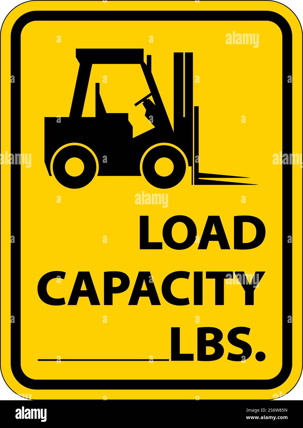 Forklift Load Capacity Label Sign On White Background Stock Vector ...