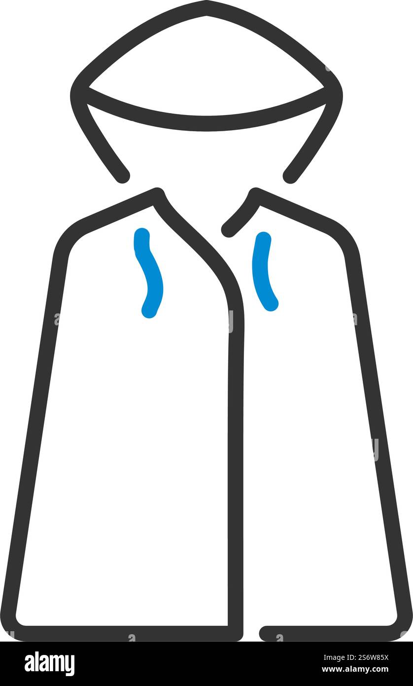 Icon Of Raincoat. Editable Bold Outline With Color Fill Design. Vector ...