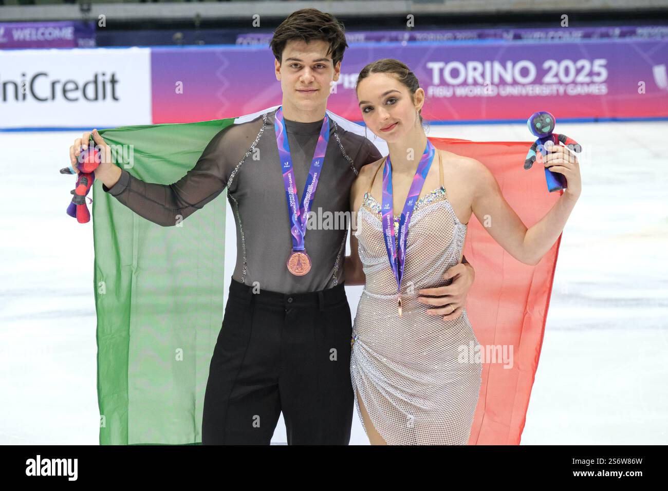 Turin, Italy. 17th Jan, 2025. Andrea Tuba (ITA) (L) and Giulia Isabella Paolino (ITA) (R) at the ...