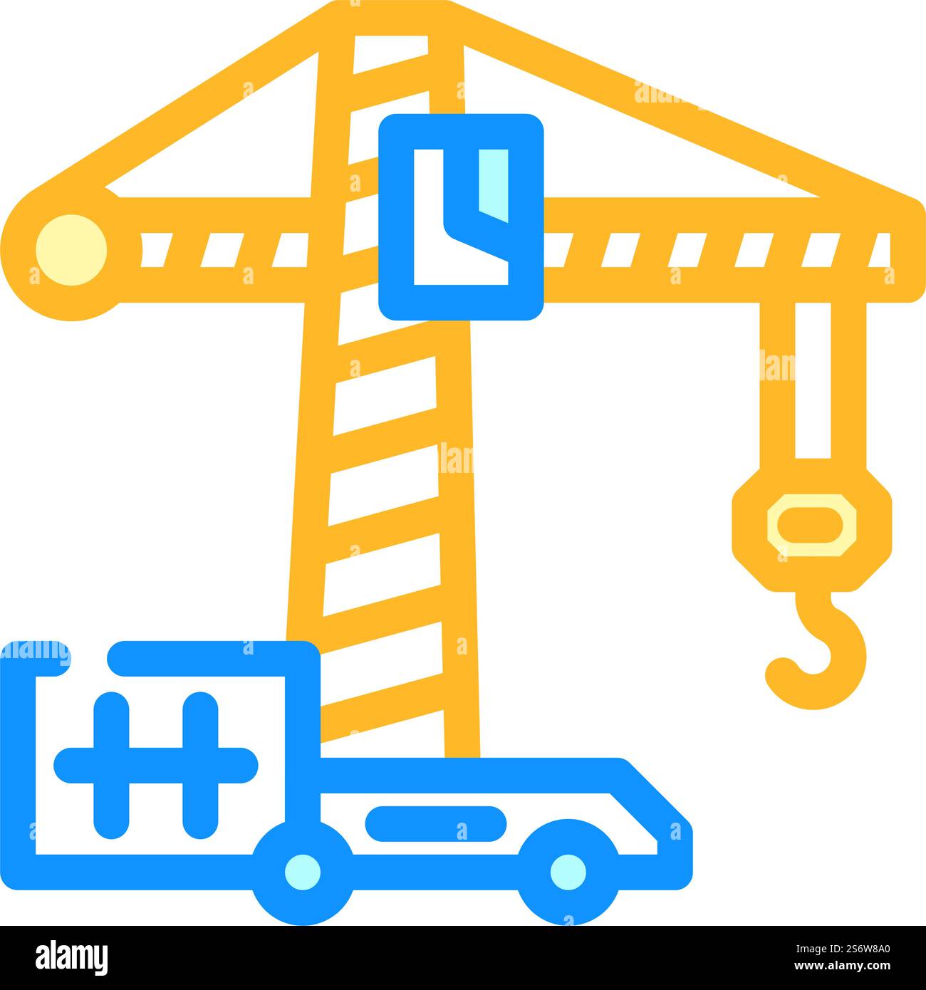 crane building construction color icon vector. crane building ...