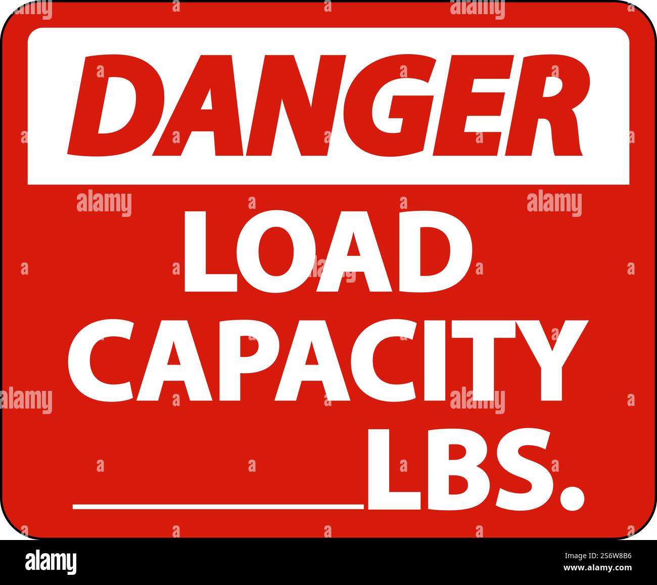 Danger Load Capacity Label Sign On White Background Stock Vector Image ...