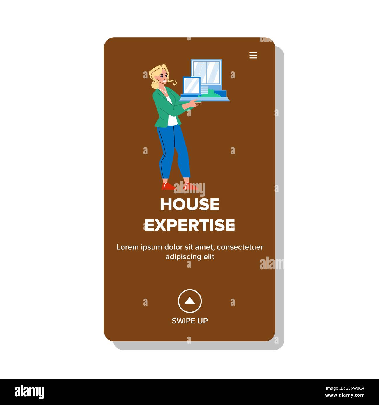 House Expertise Making Woman Architect Vector. House Expertise Make ...