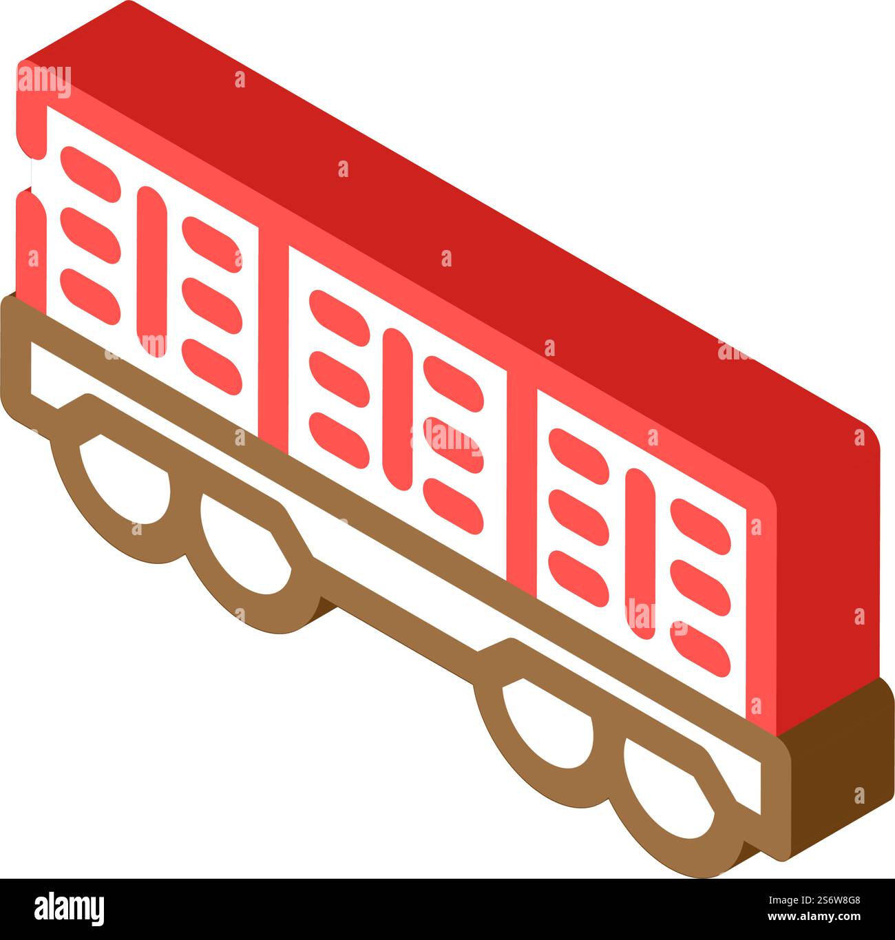 freight wagon isometric icon vector. freight wagon sign. isolated ...