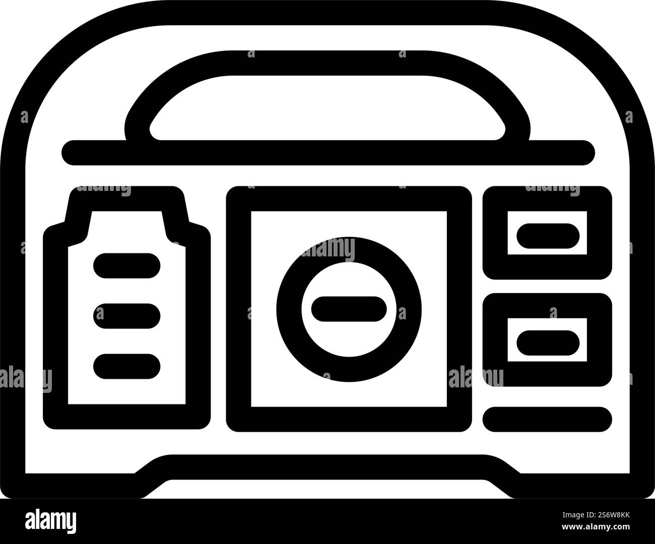 Portable Power Station Line Icon Vector Portable Power Station Sign Isolated Contour Symbol