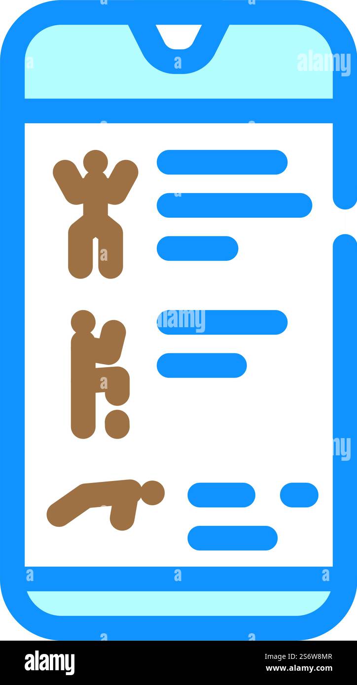 training app smartphone color icon vector. training app smartphone sign ...