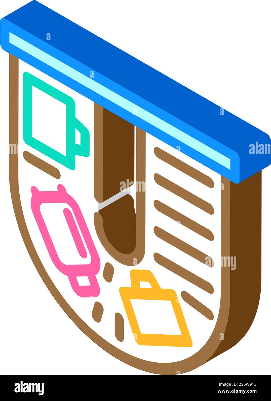 baggage claim tape isometric icon vector. baggage claim tape sign ...