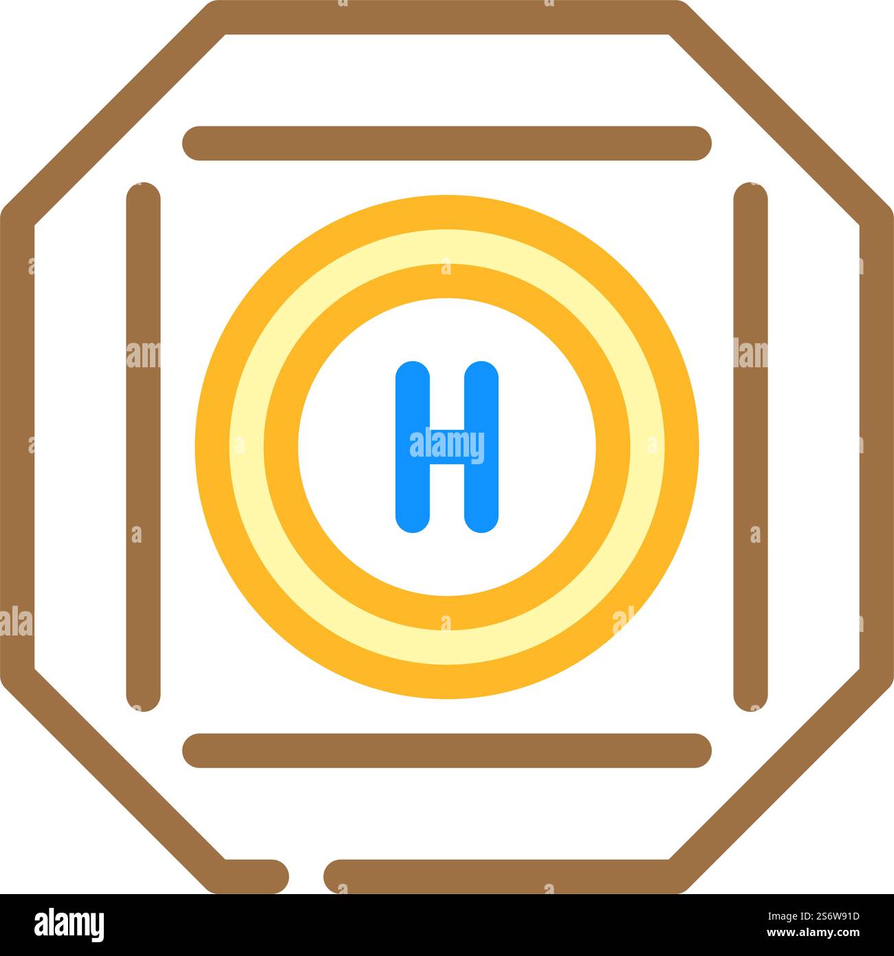 helicopter pad color icon vector. helicopter pad sign. isolated symbol ...