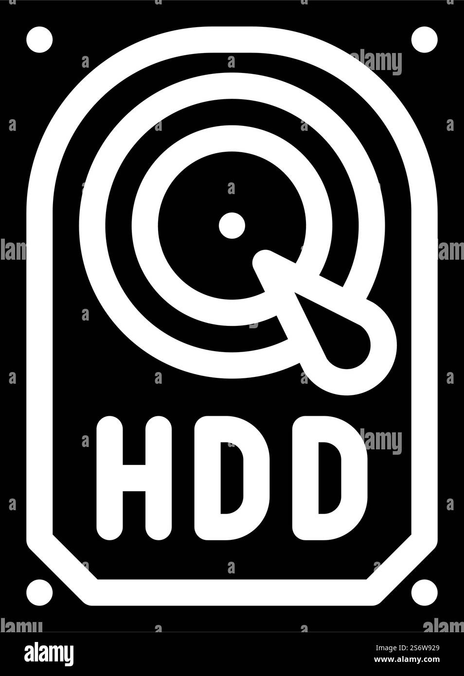 hdd computer part glyph icon vector. hdd computer part sign. isolated ...