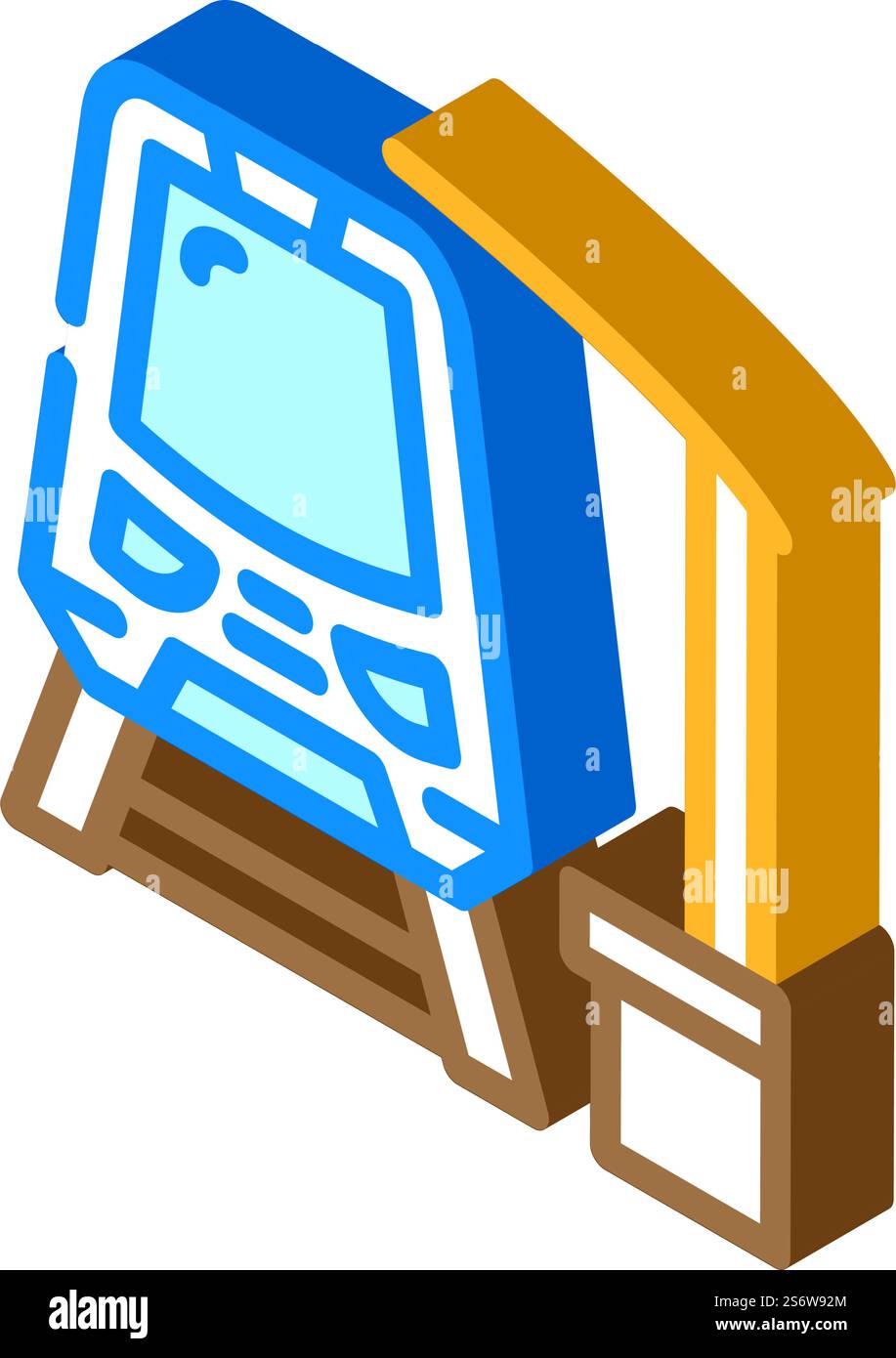 stop train isometric icon vector. stop train sign. isolated symbol ...