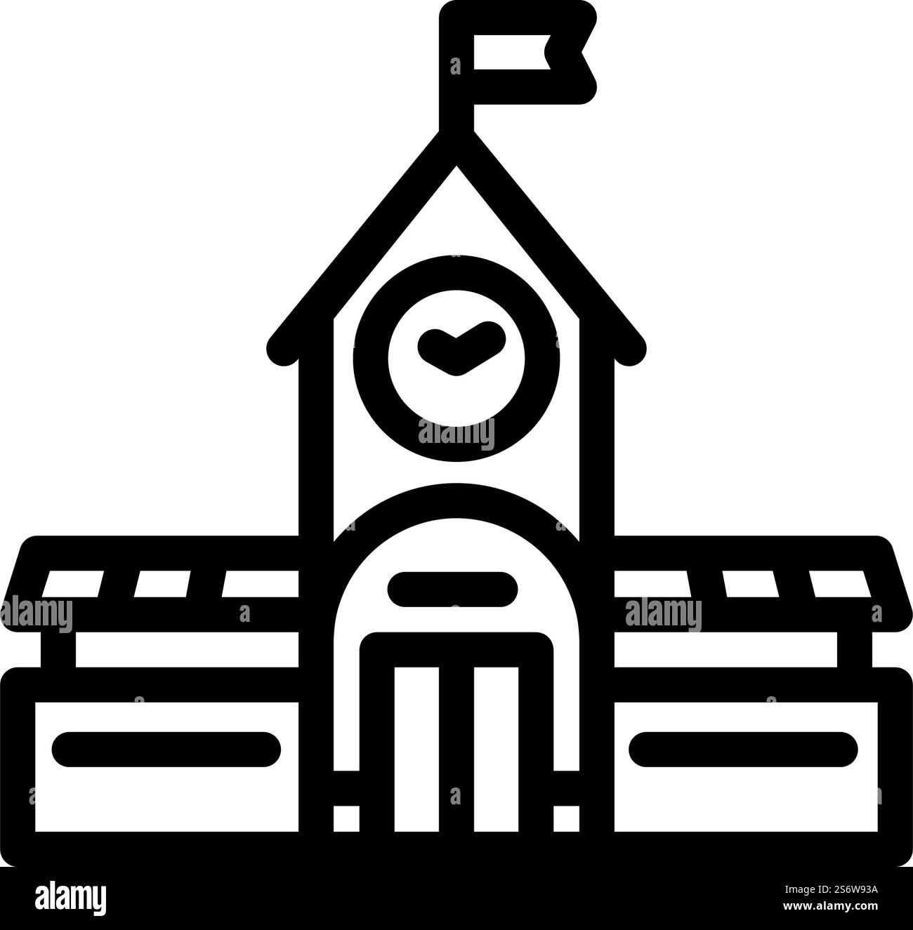 railway station line icon vector. railway station sign. isolated ...