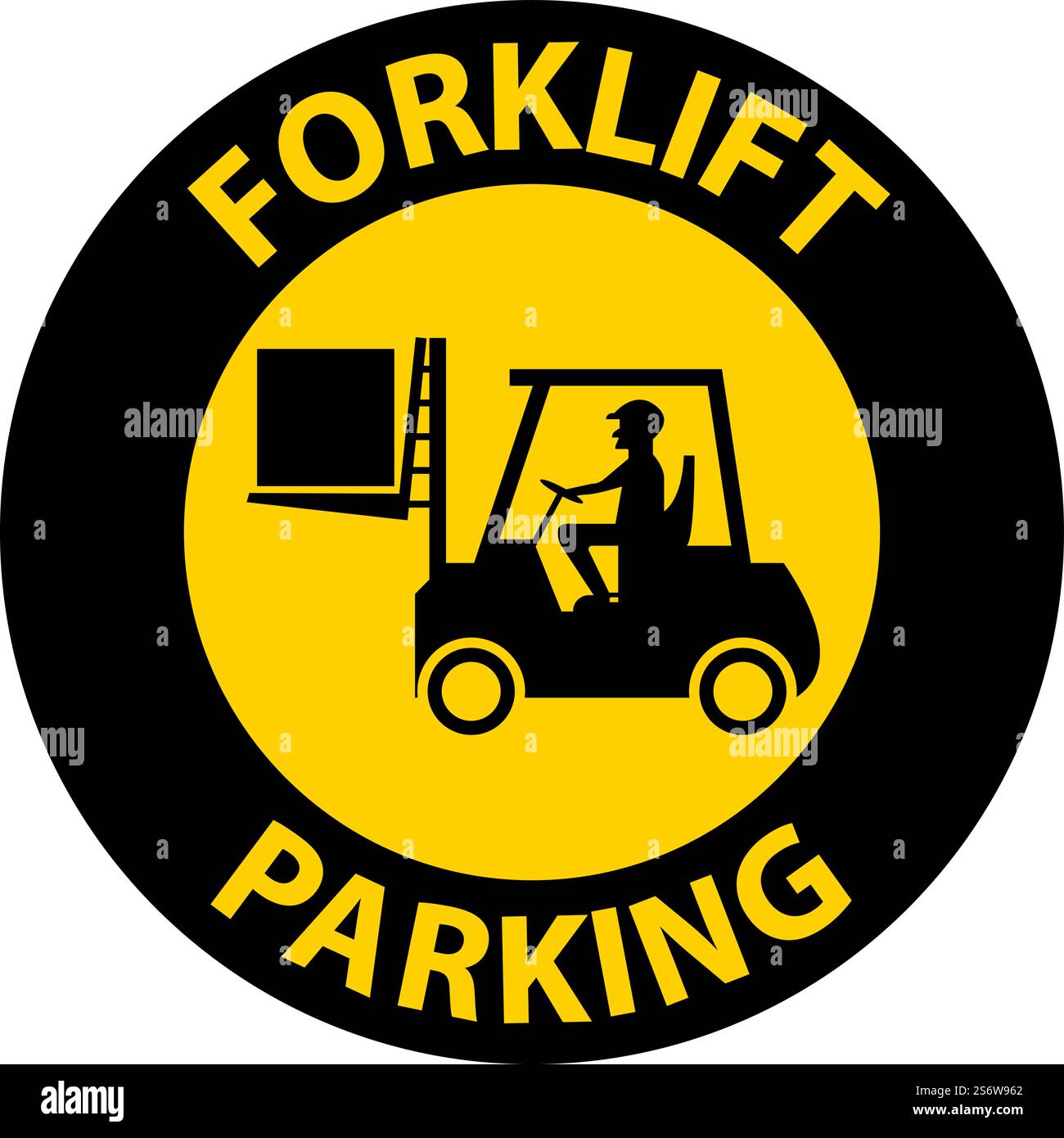 Forklift Parking Floor Sign On White Background Stock Vector Image ...