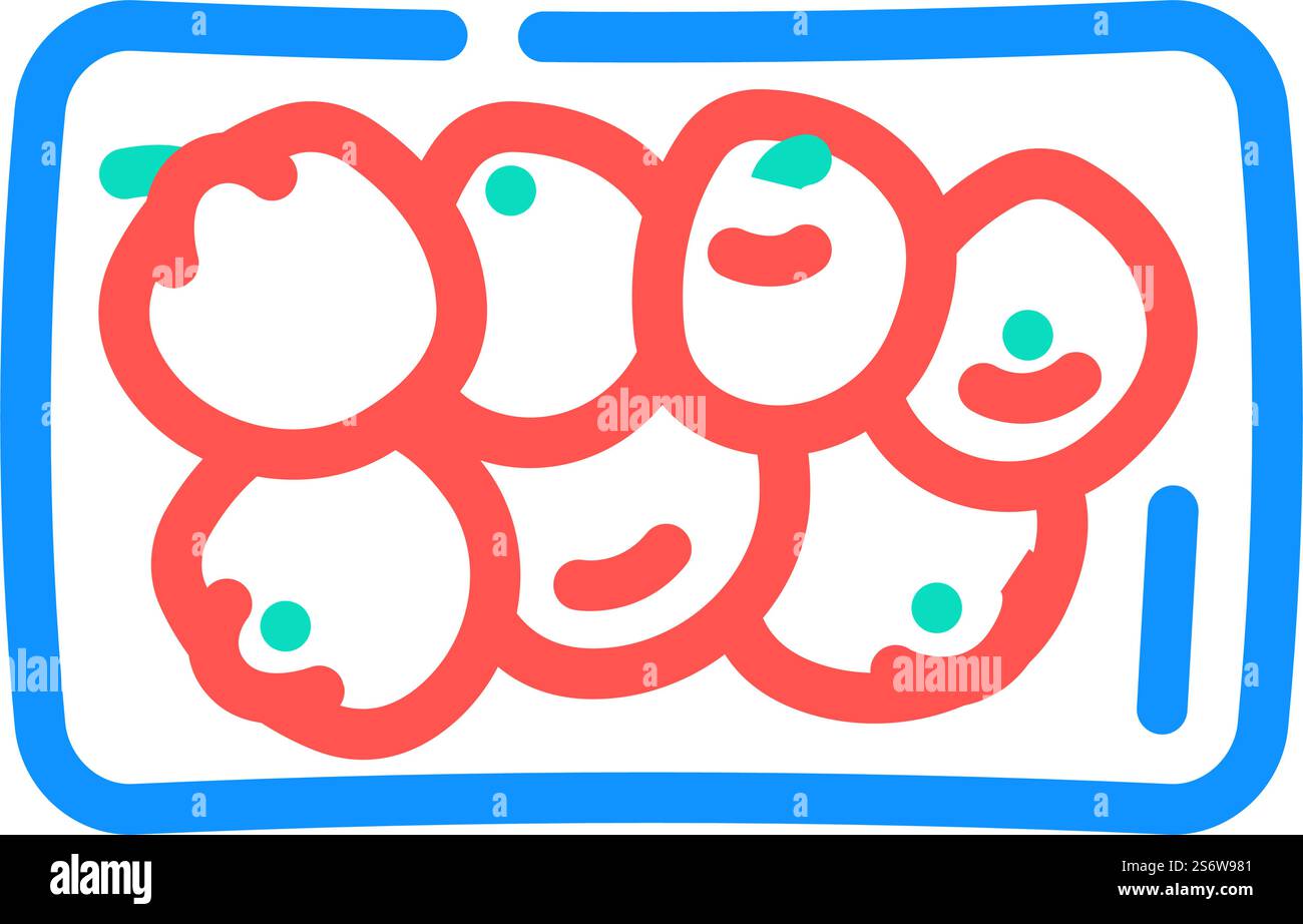 tray with tomatoes color icon vector. tray with tomatoes sign. isolated ...