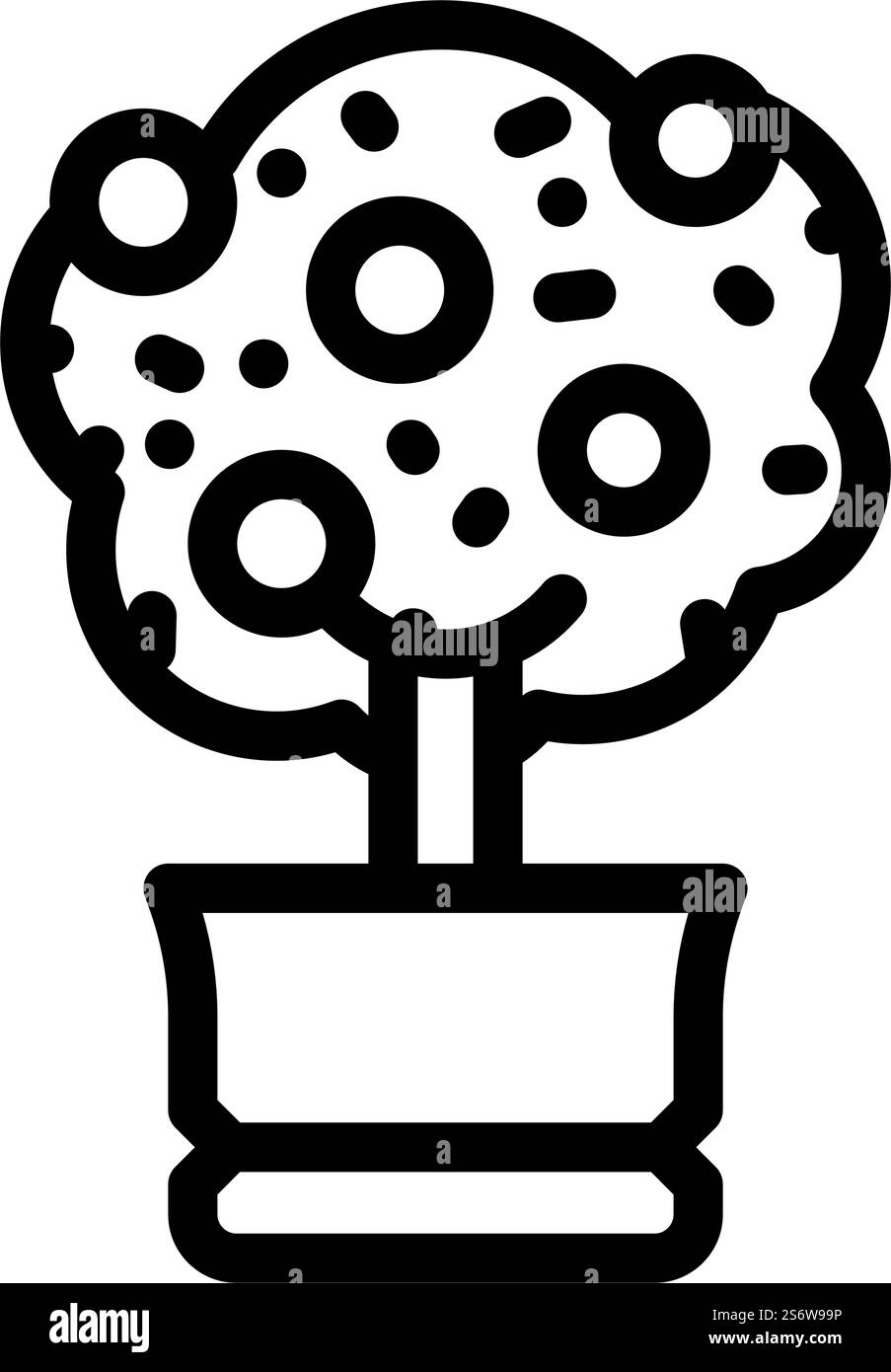 citrus tree line icon vector. citrus tree sign. isolated contour symbol ...