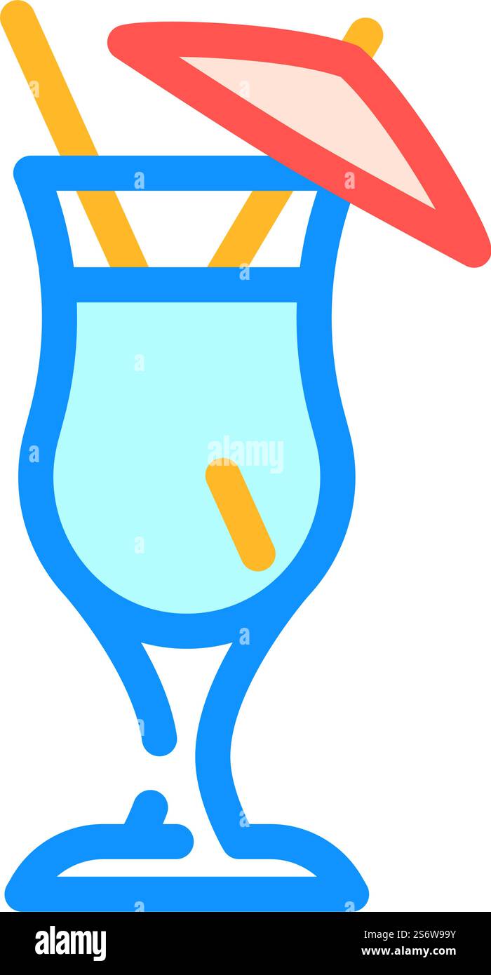 cocktail drink glass color icon vector. cocktail drink glass sign ...
